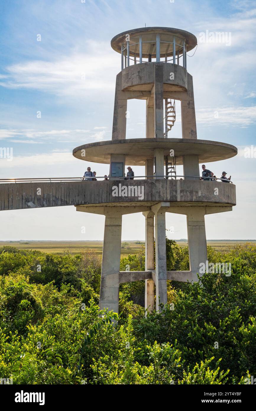 The Shark Valley observation tower, Everglades National Park, Florida ...