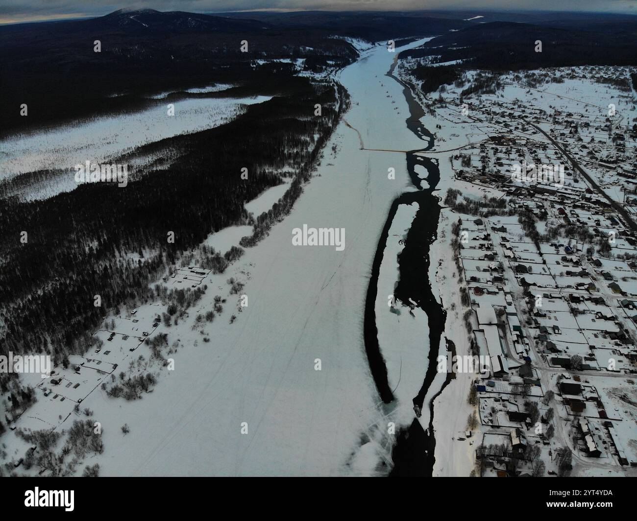 Aerial drone scene black white hi-res stock photography and images - Alamy