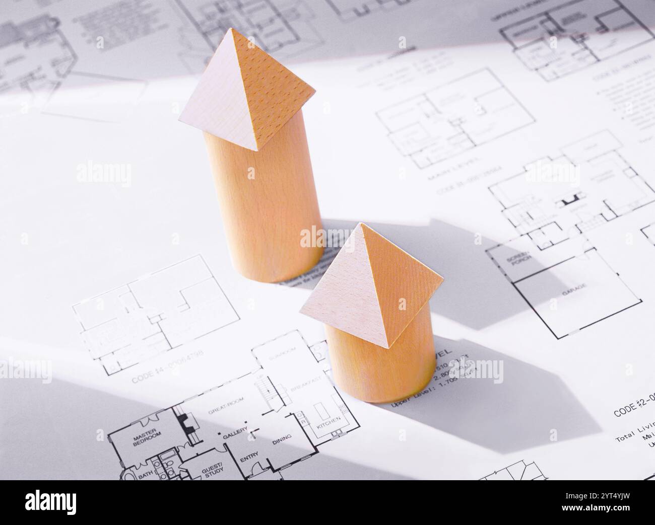Floor plans and building block houses Stock Photo - Alamy