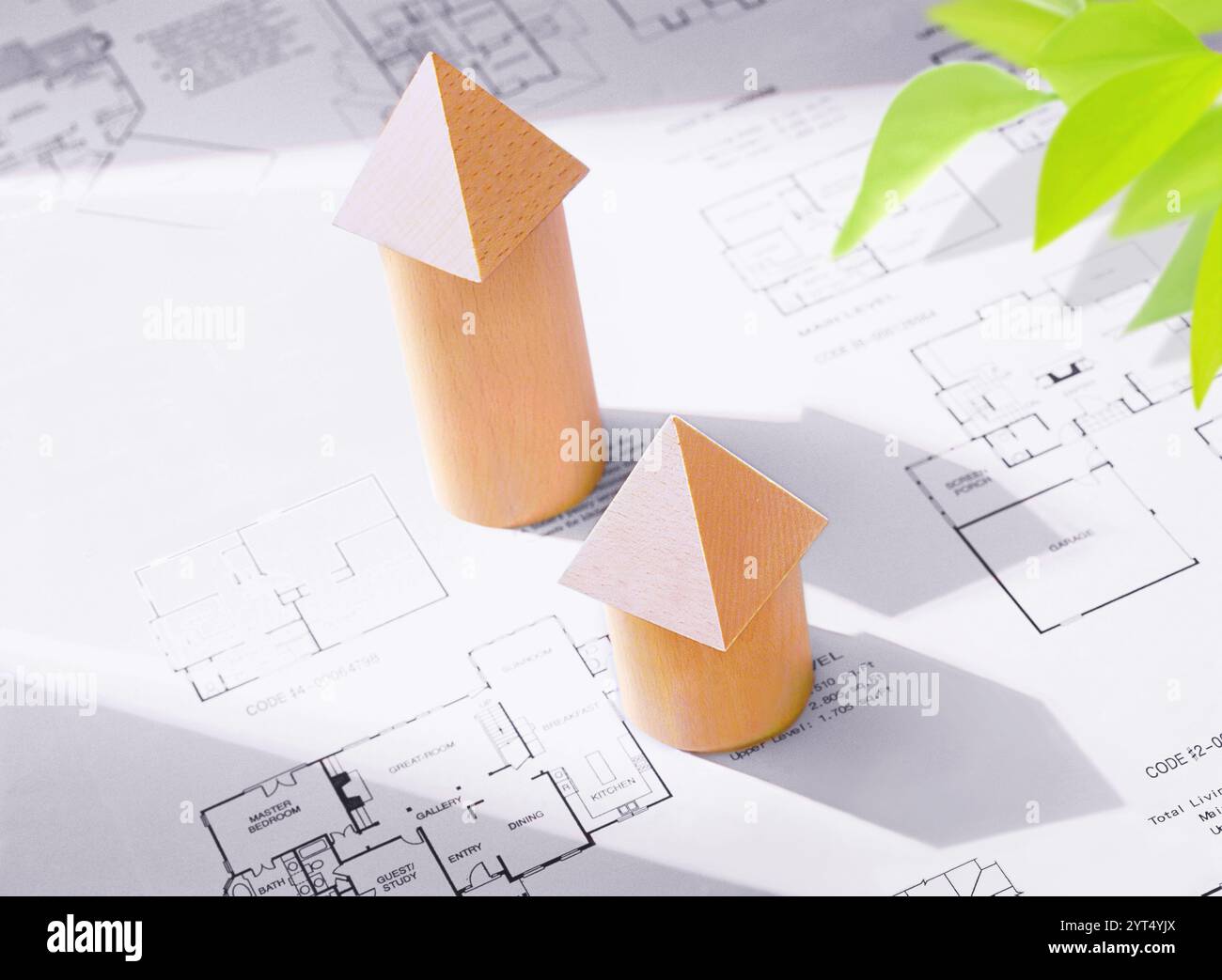 Floor plans and building block houses Stock Photo - Alamy