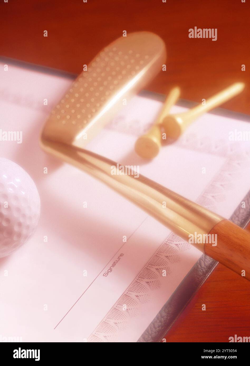 Golf clubs and signature strips Stock Photo - Alamy