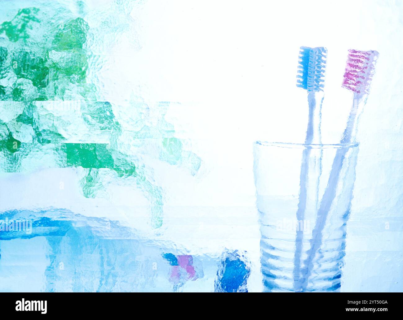 Toothbrush through glass Stock Photo - Alamy
