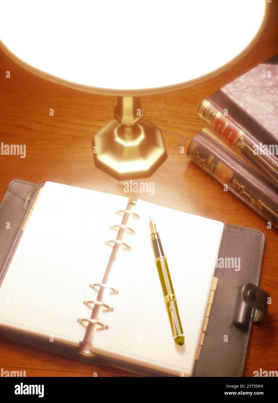 Stand, notebook and fountain pen Stock Photo - Alamy