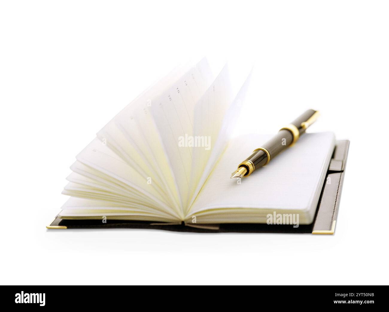 Fountain pen and notebook Stock Photo - Alamy