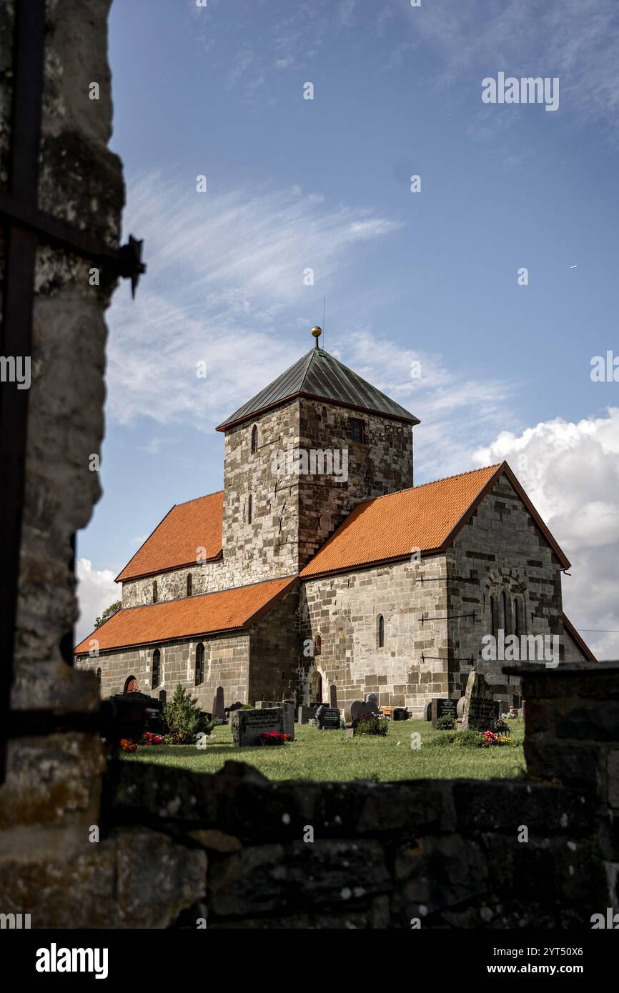 Medieval Church Surrounded by Graveyard in Norway Stock Photo - Alamy