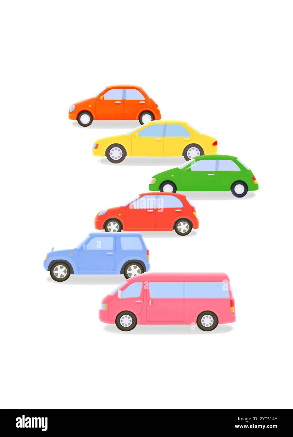 6 colourful cars Stock Photo - Alamy