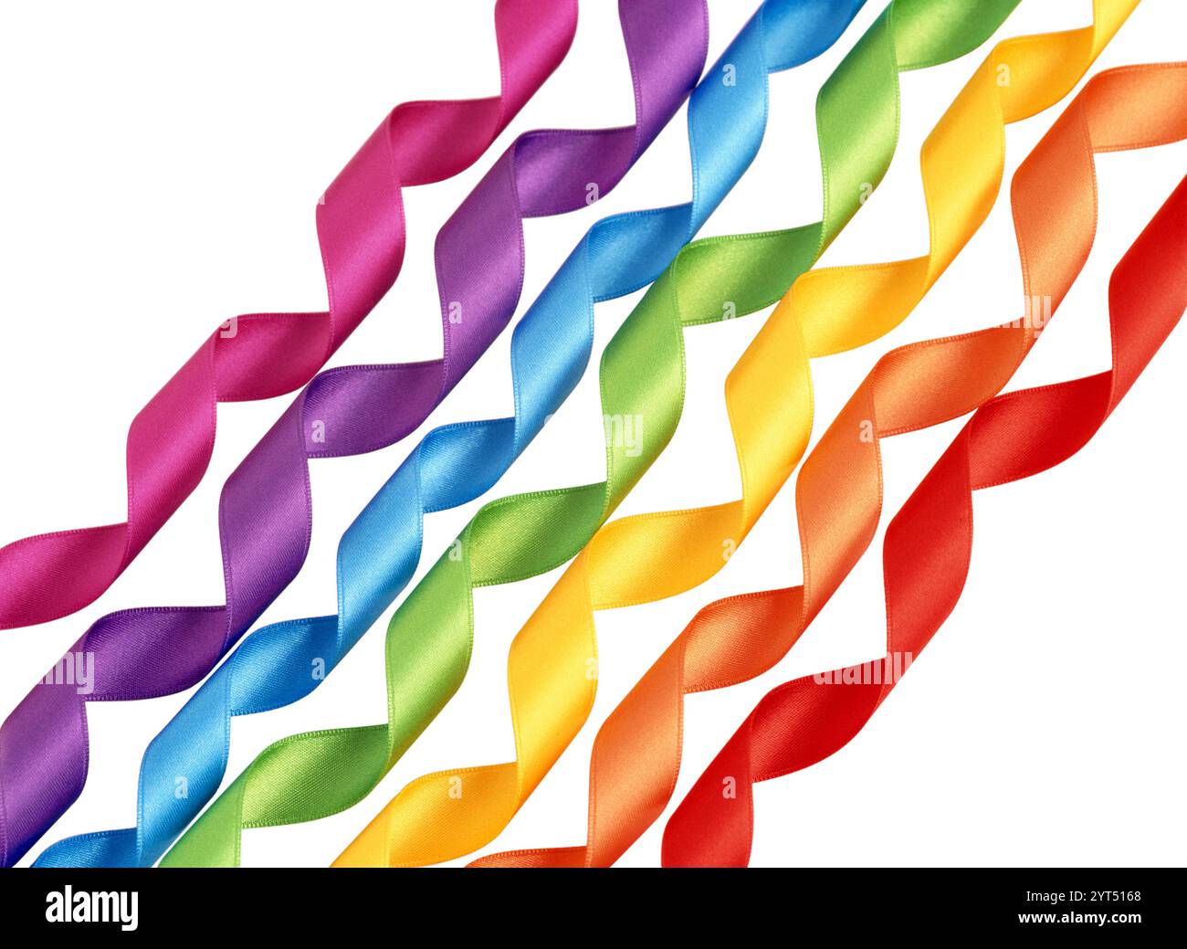 Ribbons of seven colours Stock Photo - Alamy