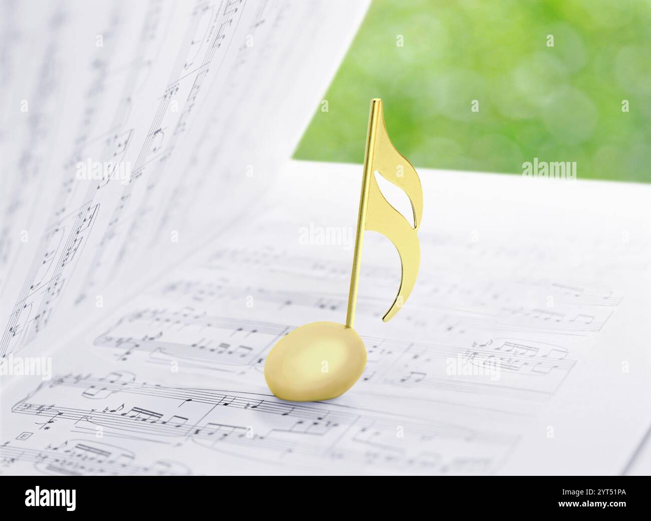 Music notes and sheet music Stock Photo - Alamy