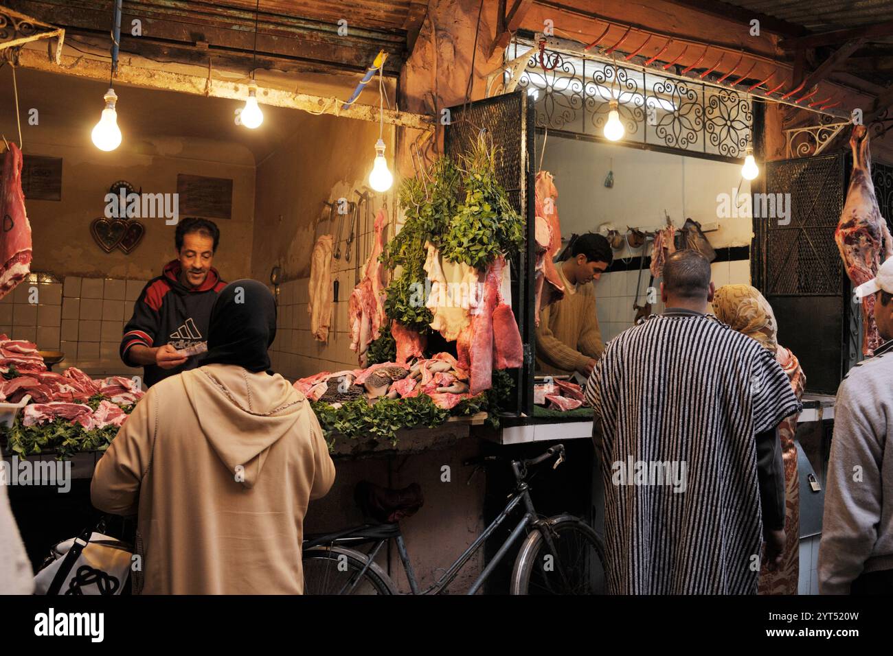 Marrakech, Medina Butcher shop Stock Photo - Alamy