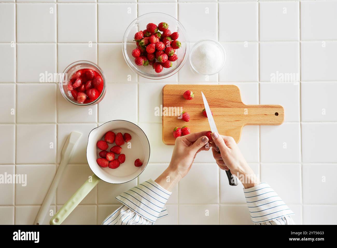 Strawberry jam in the making hi-res stock photography and images - Alamy