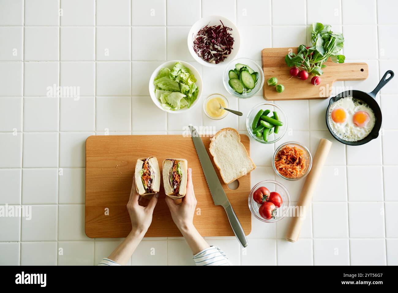 Sandwich in hand tomato hi-res stock photography and images - Alamy