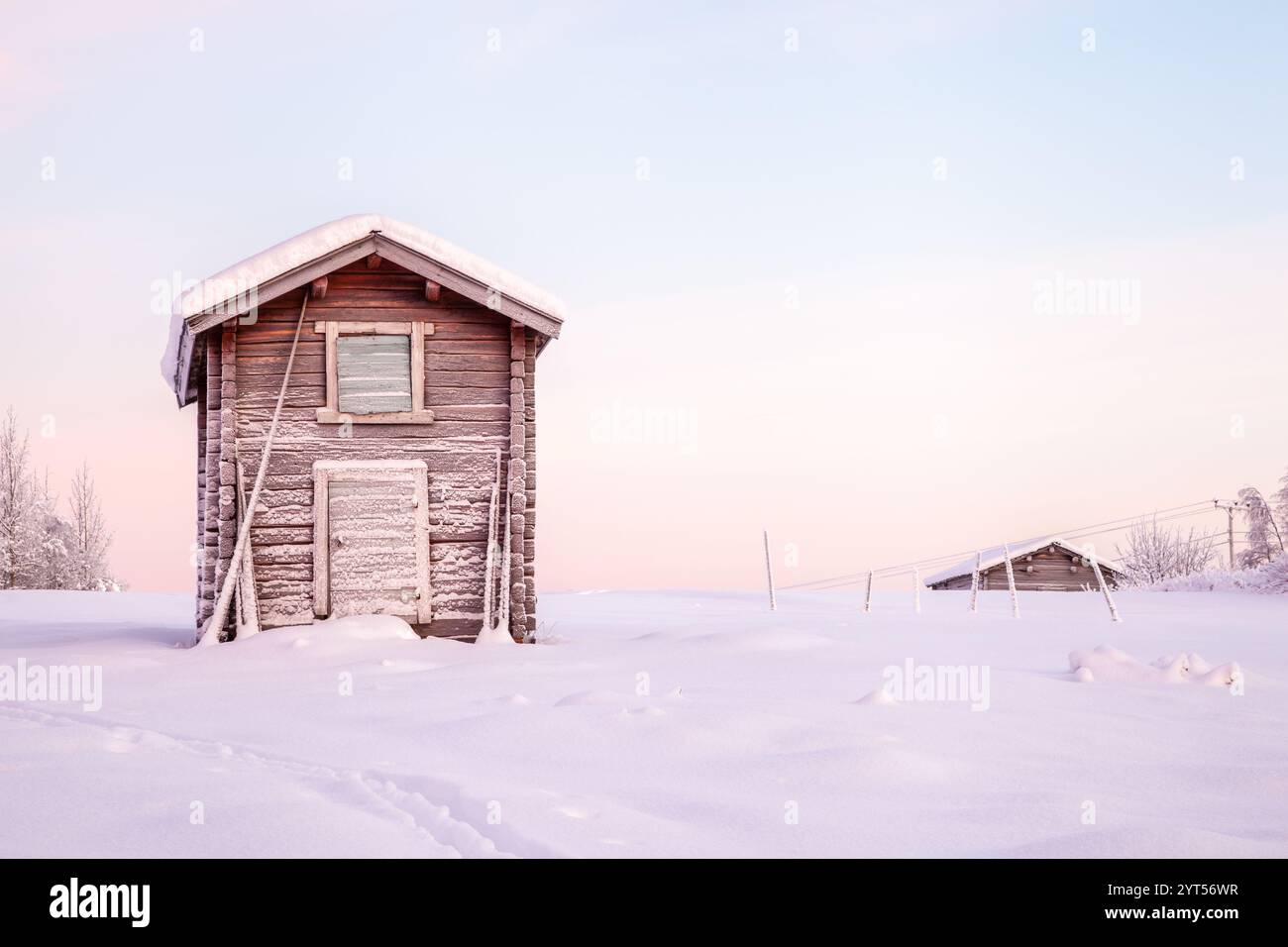 Old storage barn in swedish village in Lapland Stock Photo - Alamy