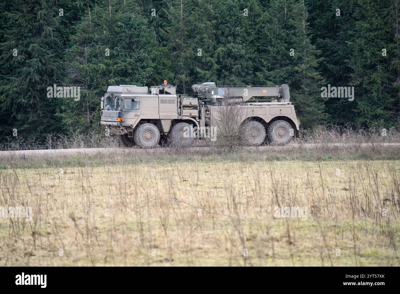 MAN SVR (Support Vehicle Recovery) 8x8 Truck on a dirt track Stock ...