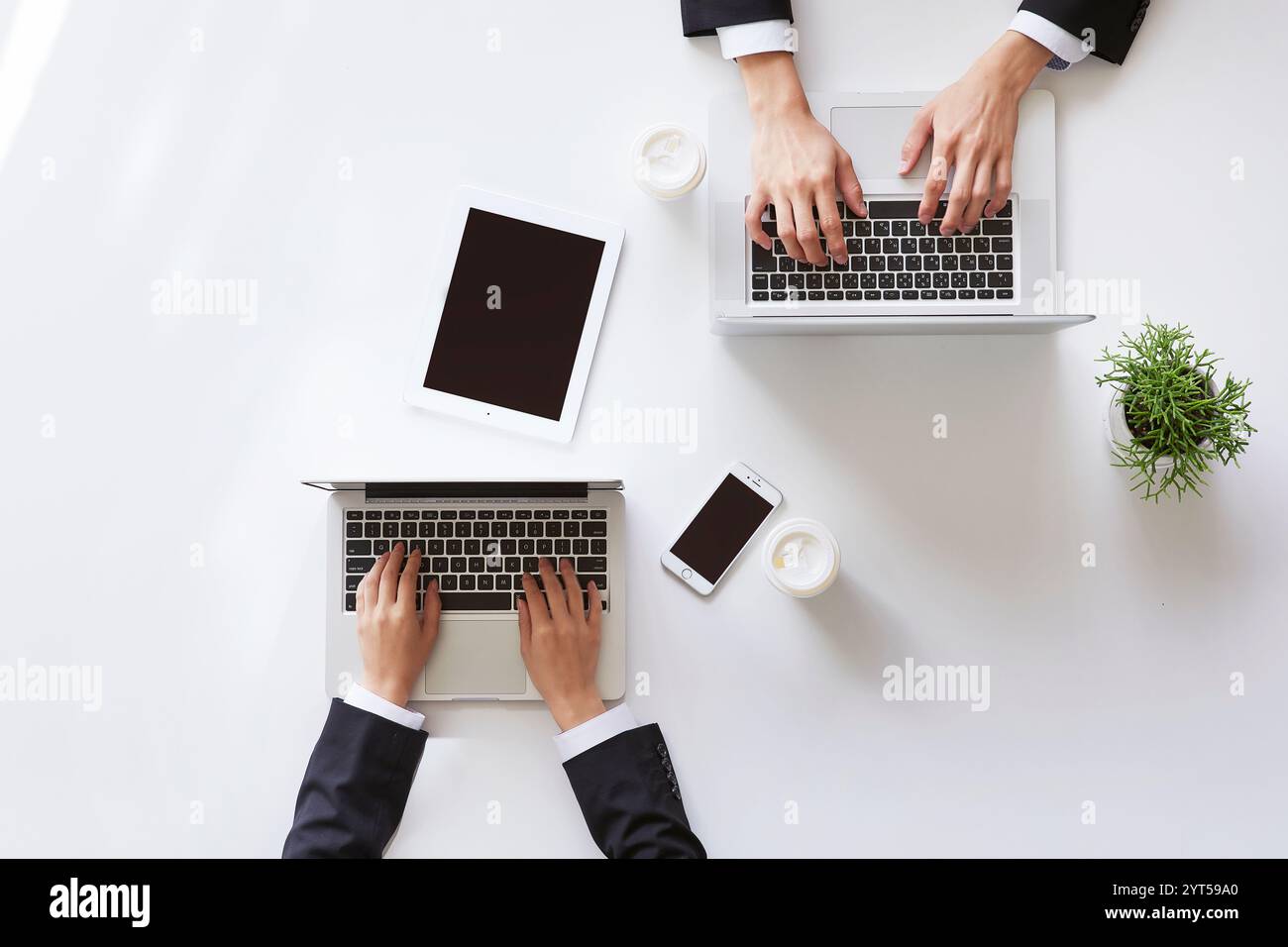 Woman and man's hand at work Stock Photo - Alamy