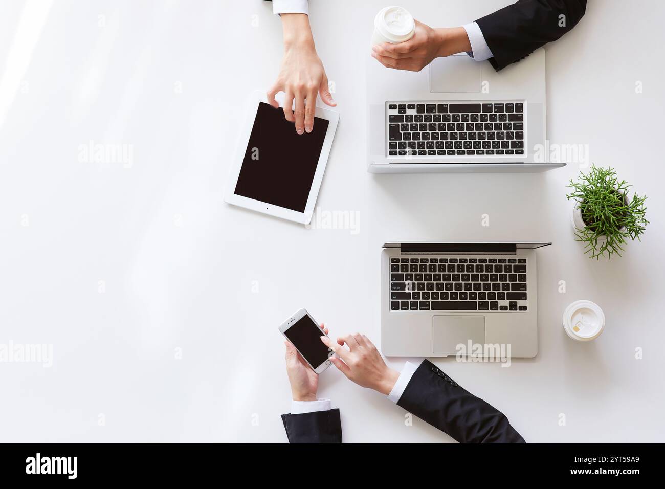 Woman and man's hand at work Stock Photo - Alamy