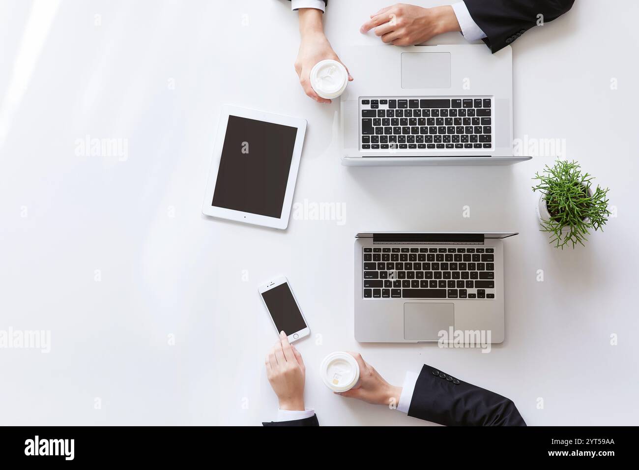 Woman and man's hand at work Stock Photo - Alamy