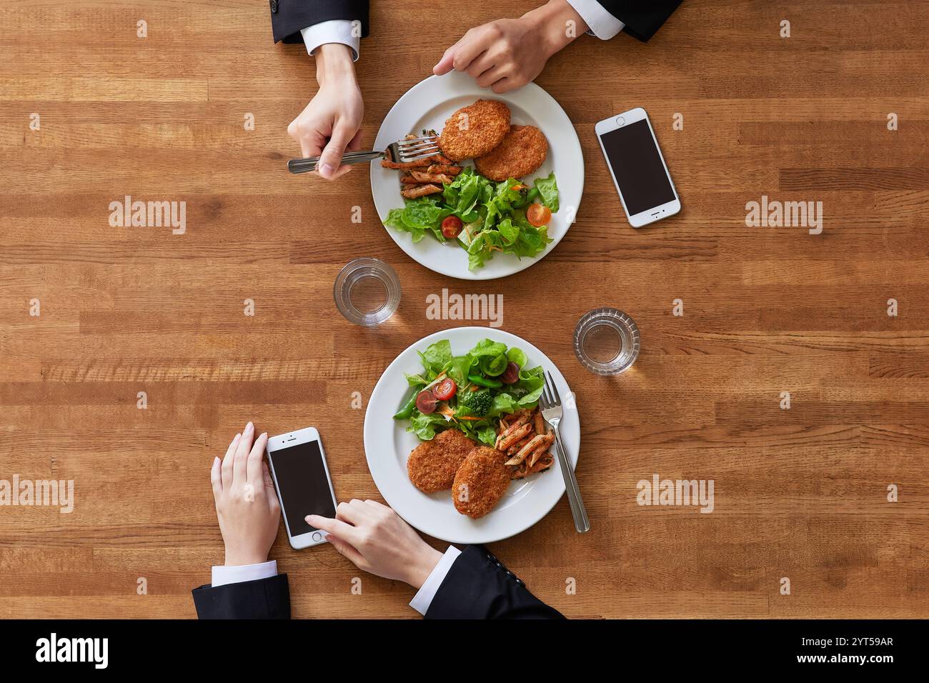 Top view man eating hi-res stock photography and images - Alamy