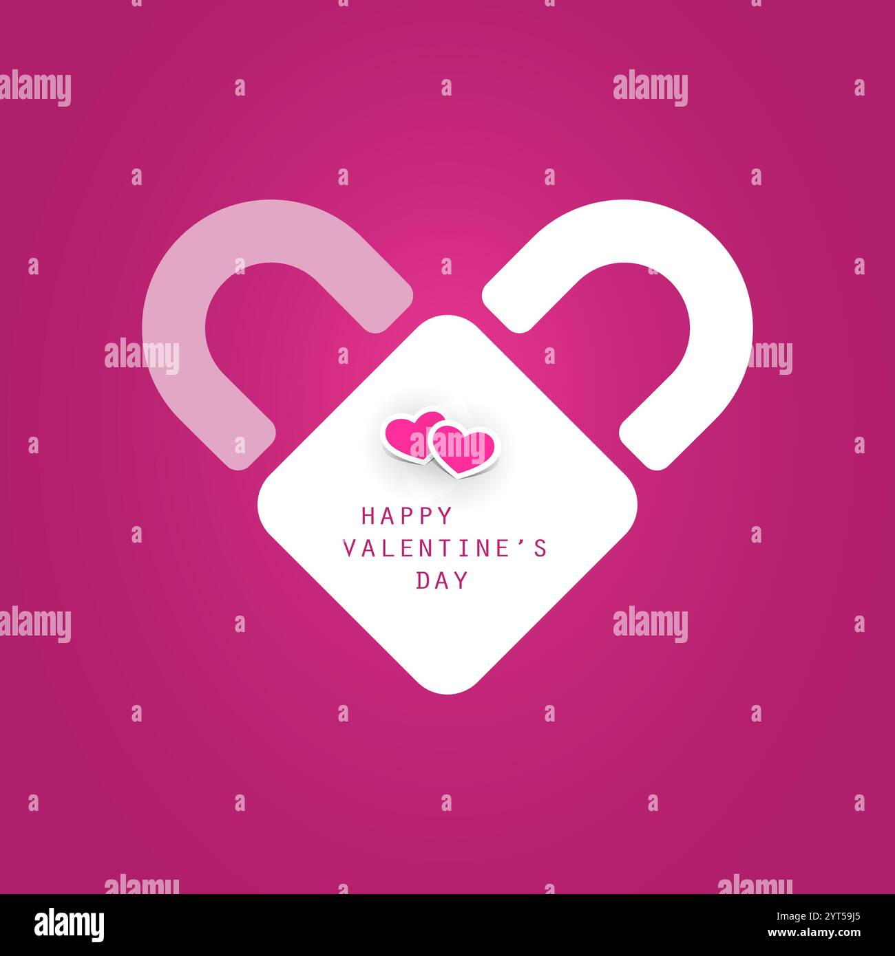 Purple Valentine's Day Card Design with Pad Lock - Multi Purpose ...