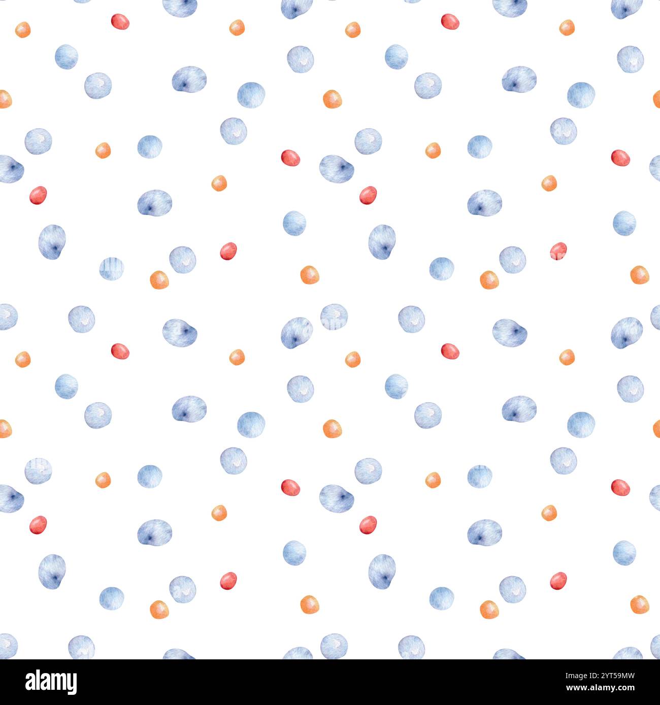 Spray drops watercolor seamless pattern isolated. Hand drawn blue red ...