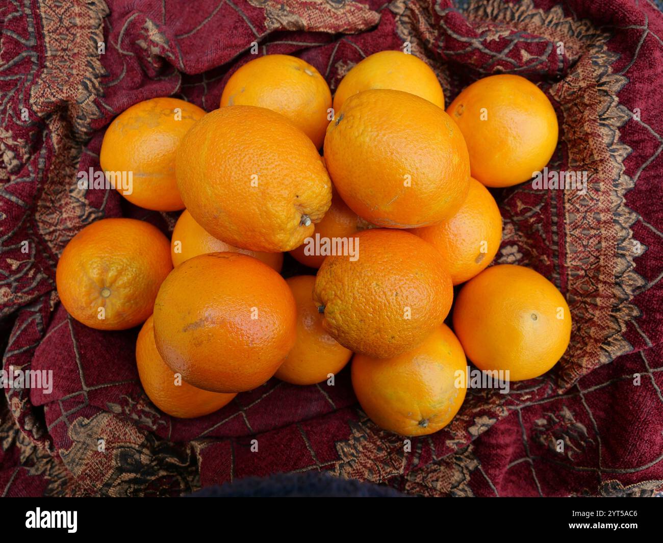 Oranges, fresh and juicy, show orange textures on the peel. It is an ...
