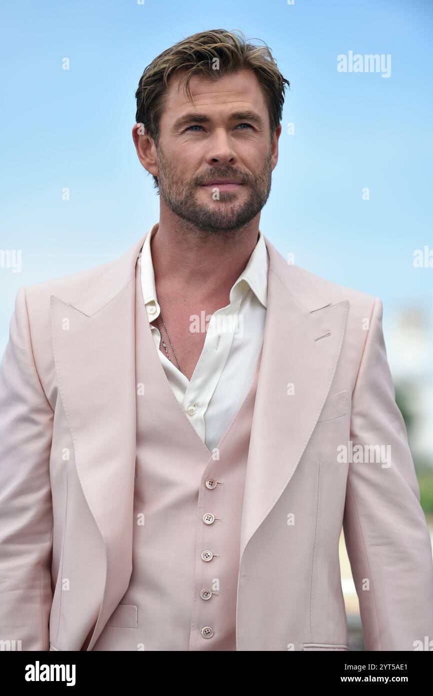 77th Cannes Film Festival, May 16, 2024: actor Chris Hemsworth posing ...