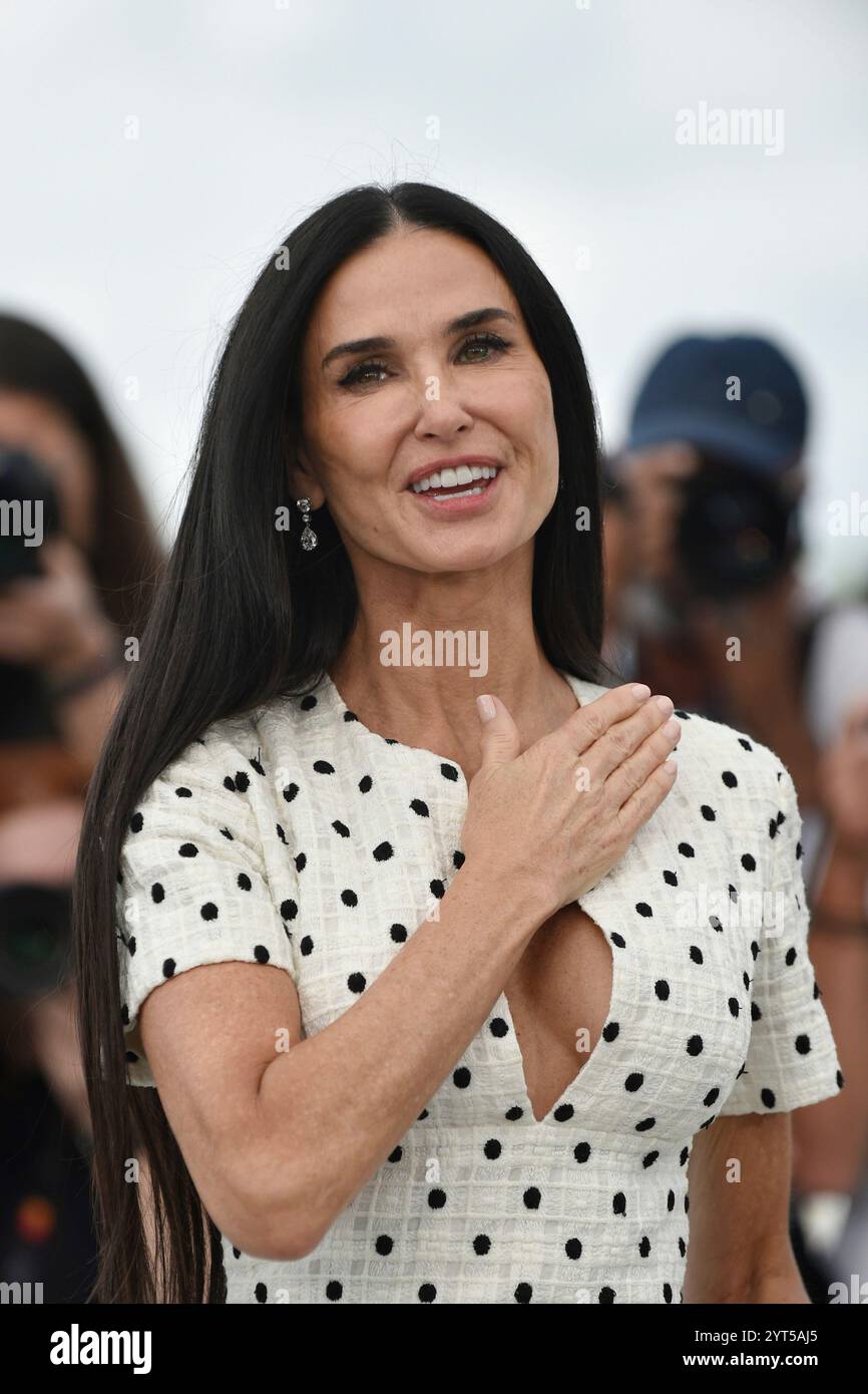77th Cannes Film Festival, May 20, 2024: actress Demi Moore posing ...