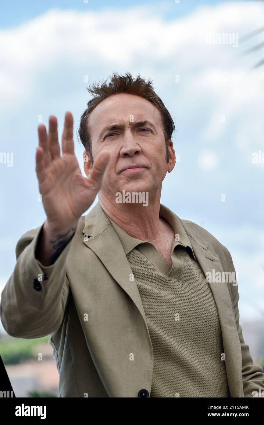 77th Cannes Film Festival, May 17, 2024: actor Nicolas Cage posing ...