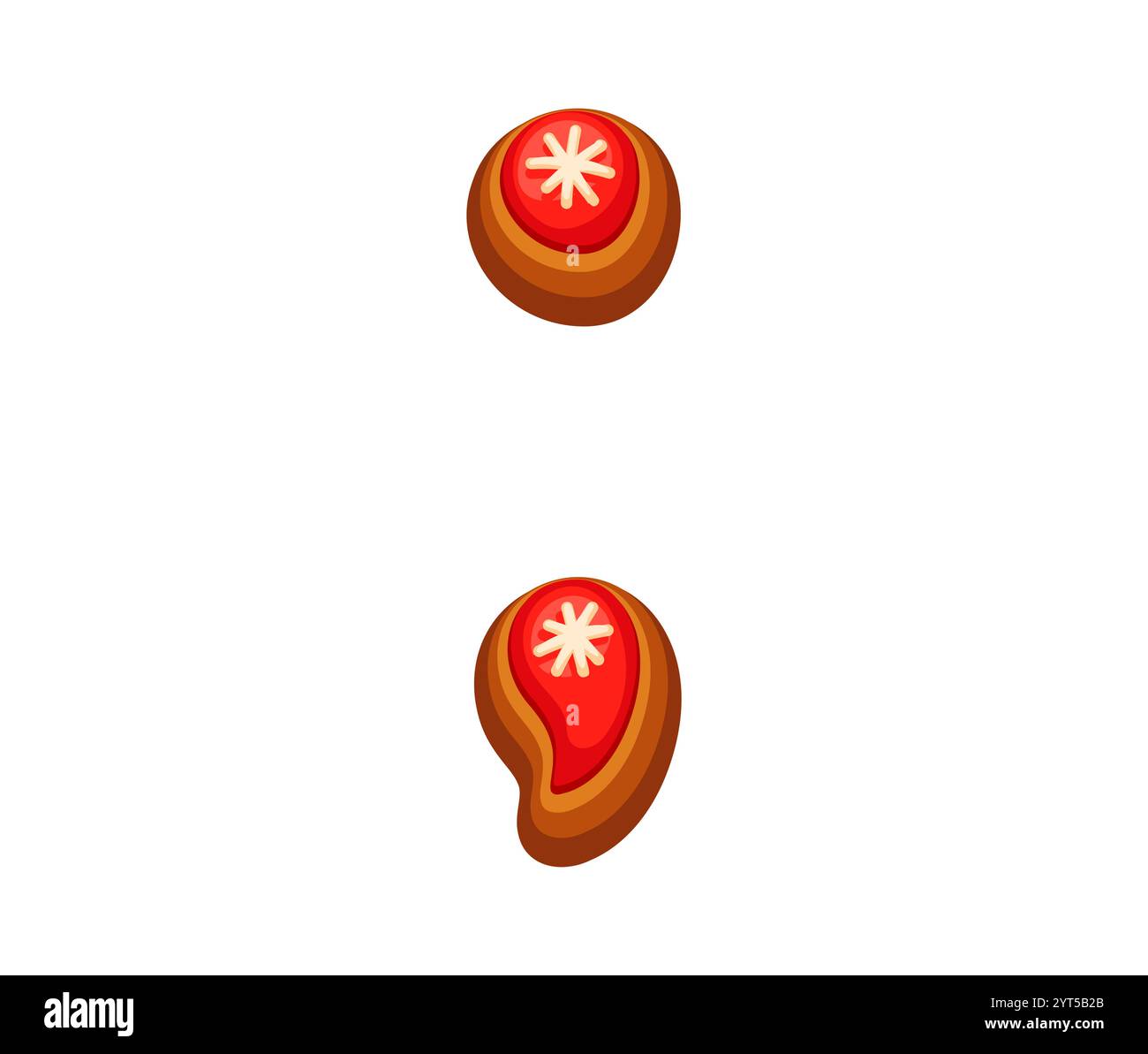 Christmas font, semicolon symbol as gingerbread dot and comma with red ...