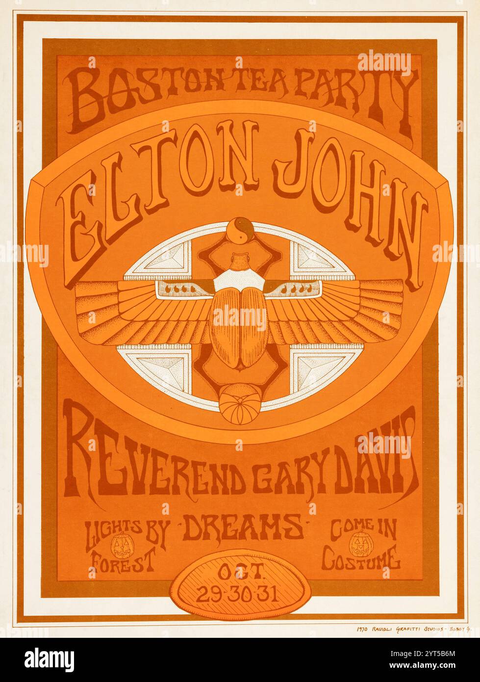 Elton John, Reverend Gary Davis - Boston Tea Party Concert Poster 1970 ...