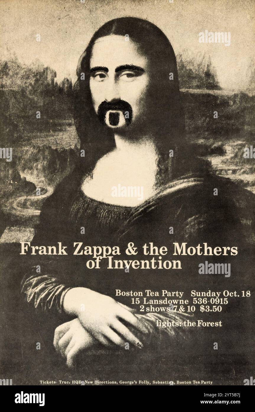 Frank Zappa (as DaVinci's Mona Lisa) Boston Tea Party Concert Poster ...