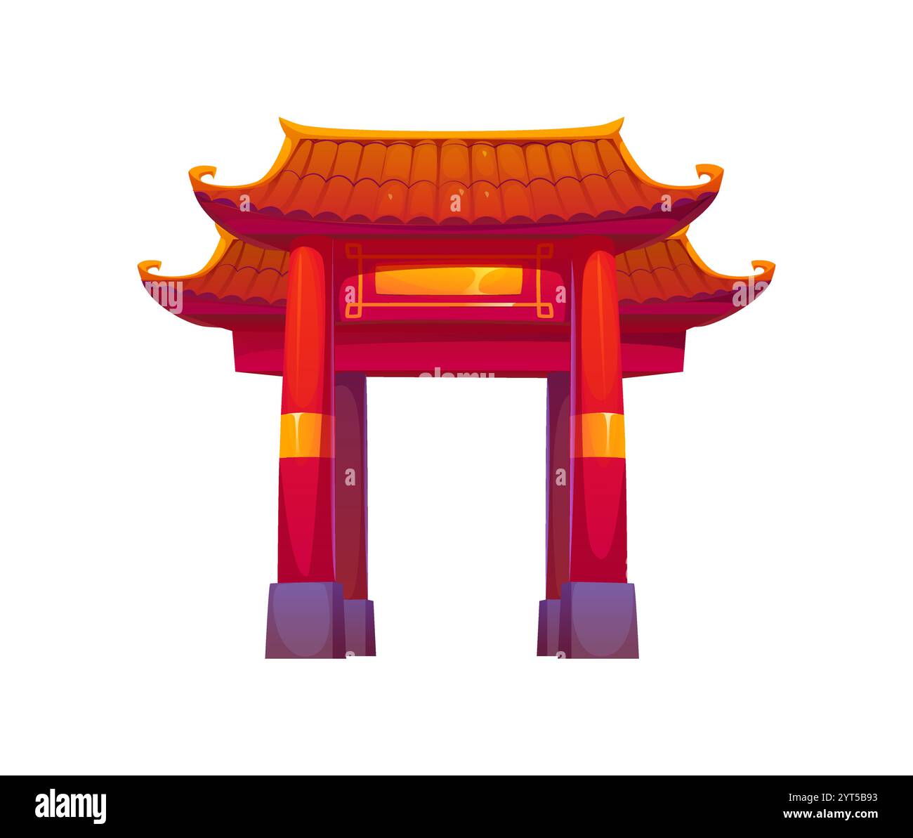 Chinese building, china town gate or archway with traditional red ...