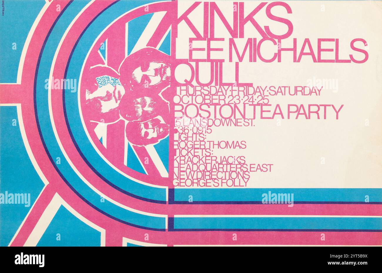The Kinks, Lee Michaels, Quill - Boston Tea Party Concert Poster, 1969 ...