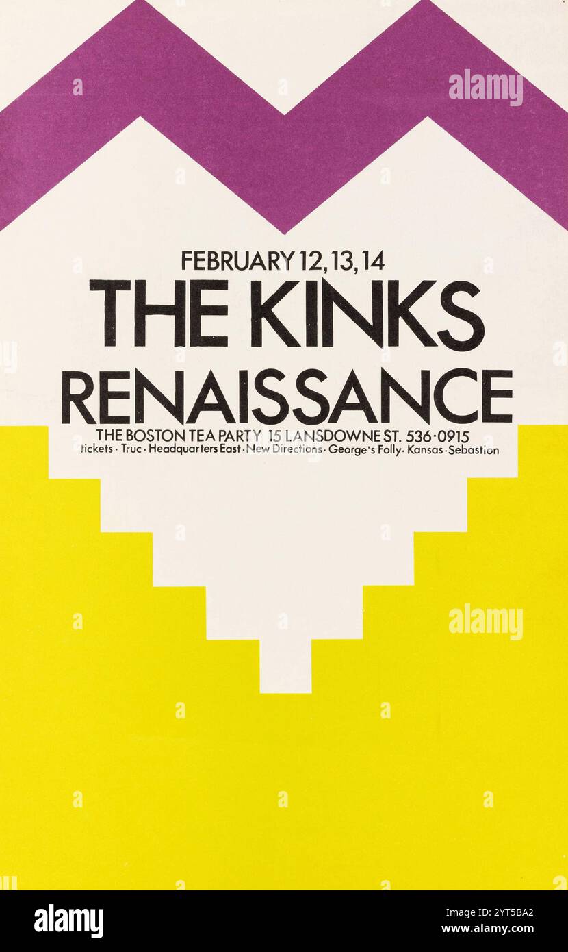 The Kinks, Renaissance - Boston Tea Party Concert Poster 1970 Stock ...