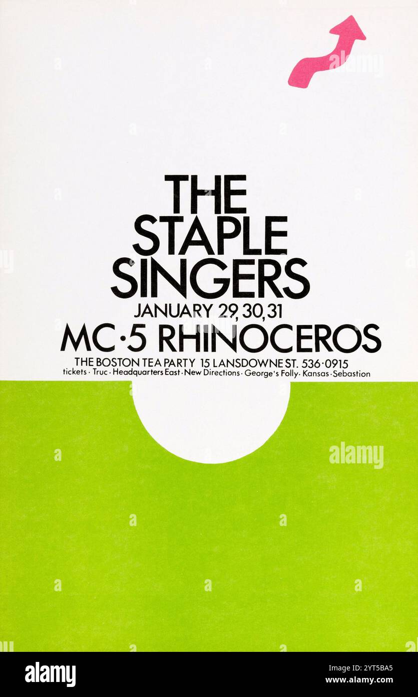 The Staple Singers, MC5, Rhinoceros - Boston Tea Party Concert Poster ...