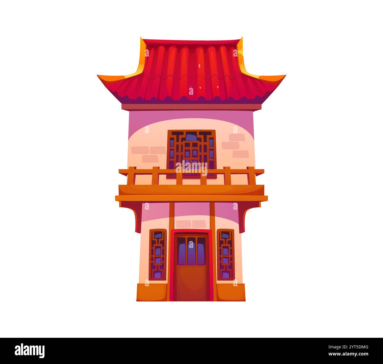 Chinese building, china town house. Isolated cartoon vector traditional ...