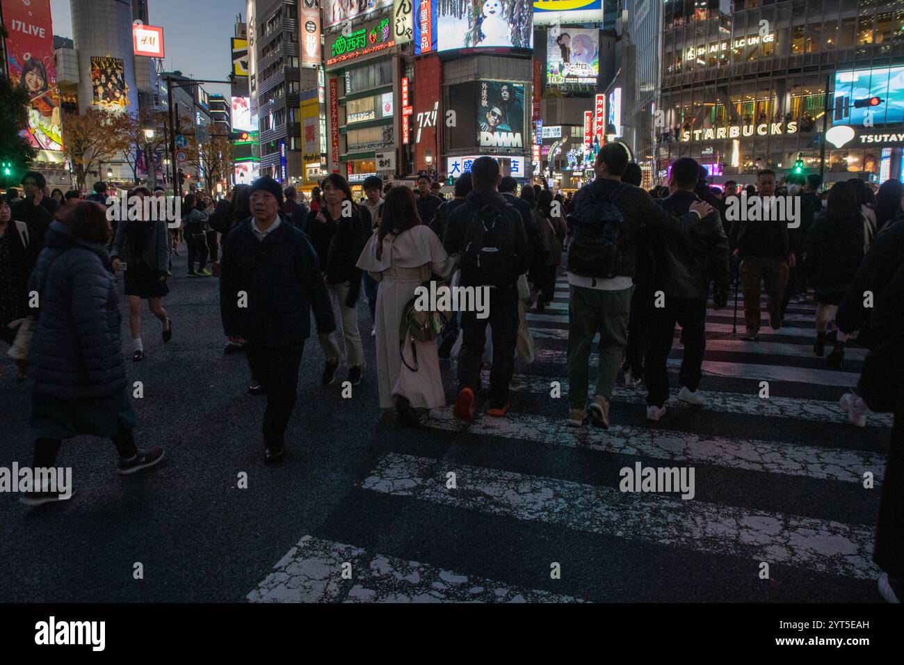 Shibuya Scramble Crossing, commonly known as Shibuya Crossing in Shibuya special ward, Tokyo ...