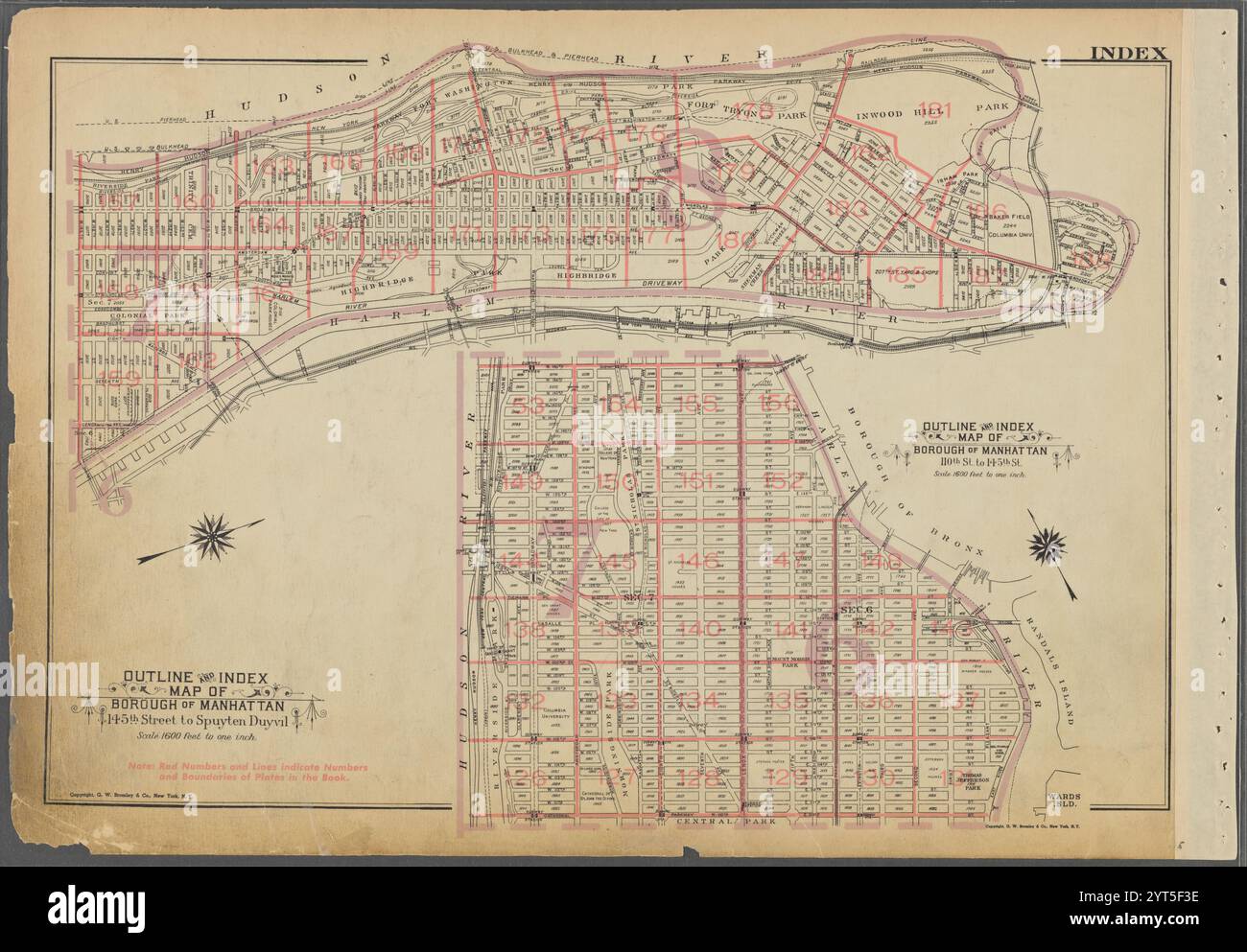 Outline and Index Map of Borough of Manhattan. 110th St. to 145th St ...