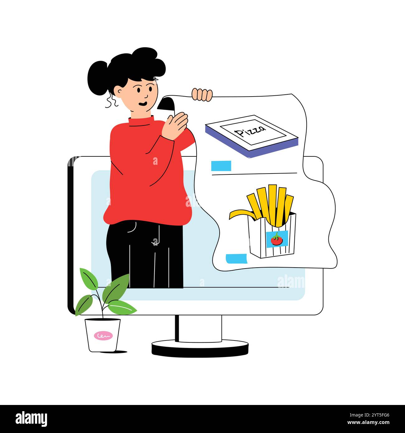 Online food menu vector illustration, easy food selection and ordering ...