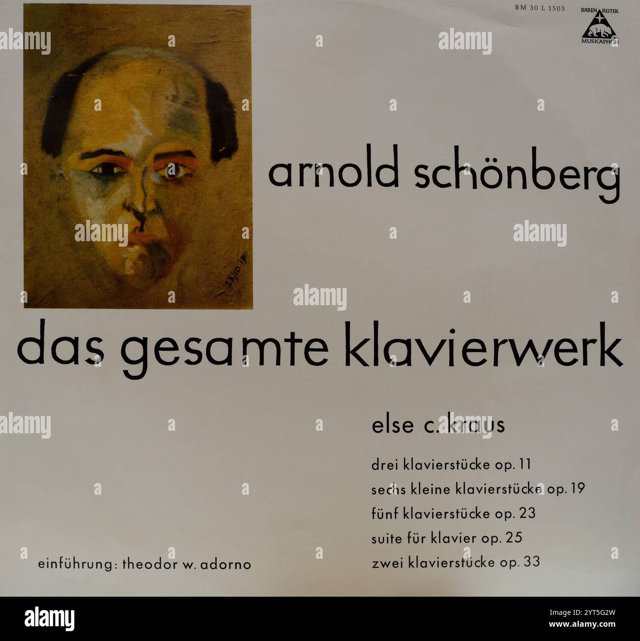 Vintage vinyl record cover. Arnold Schönberg, the complete piano works ...