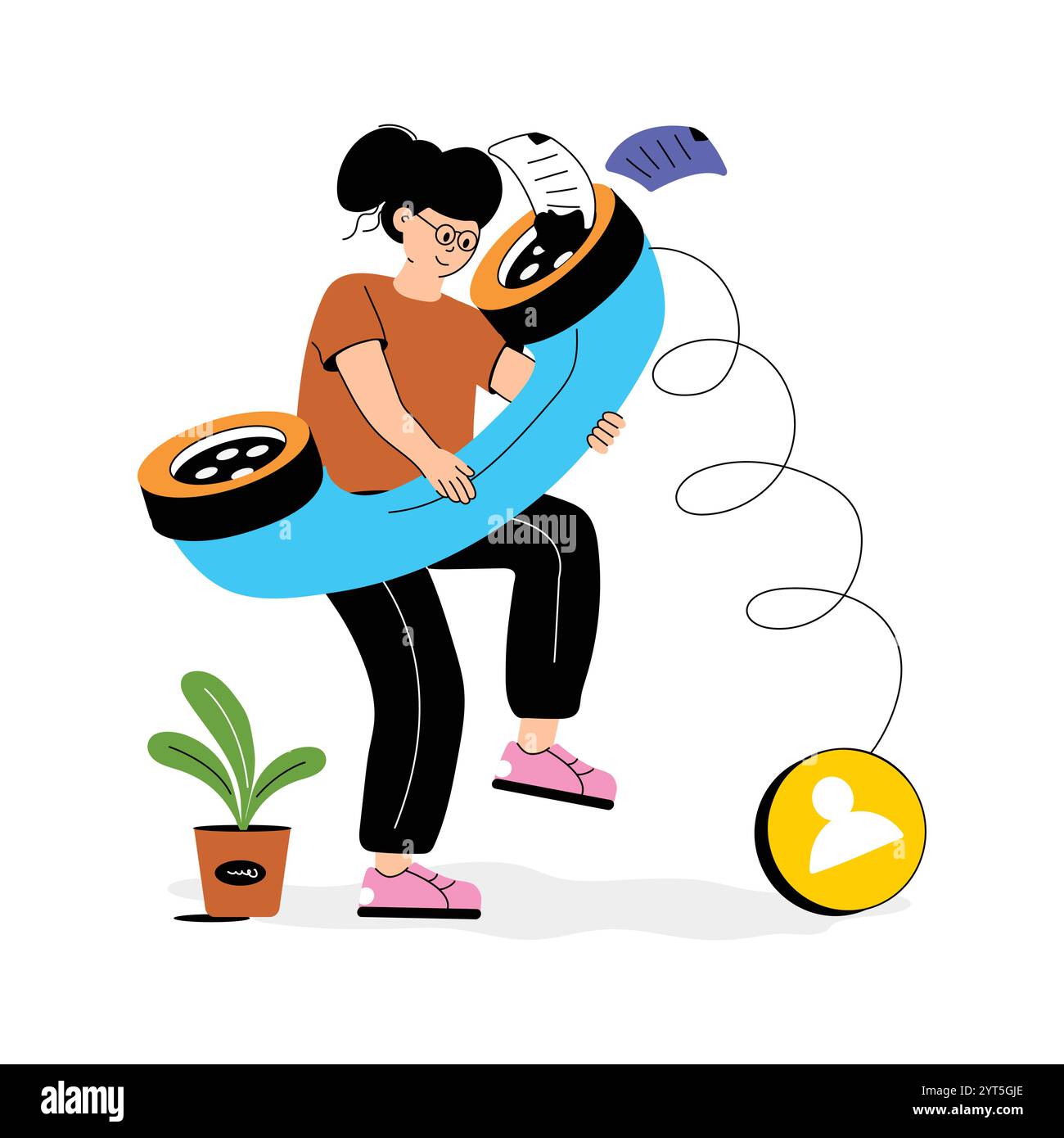 Delivery call, ongoing orders delivery, delivery service illustration ...