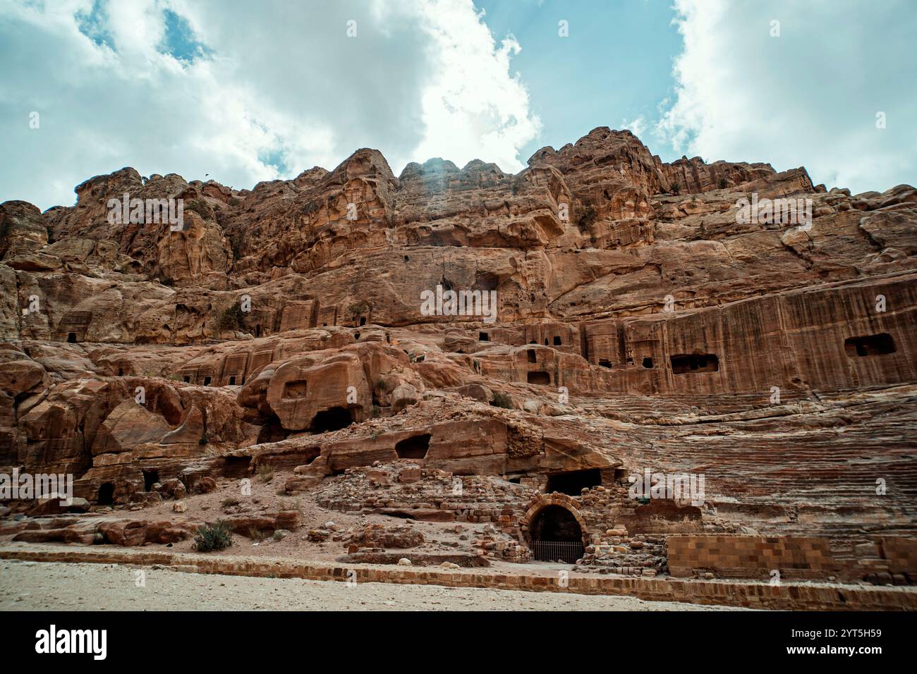 Beautiful red rock formations in Petra Rose City Jordan. Petra is one ...