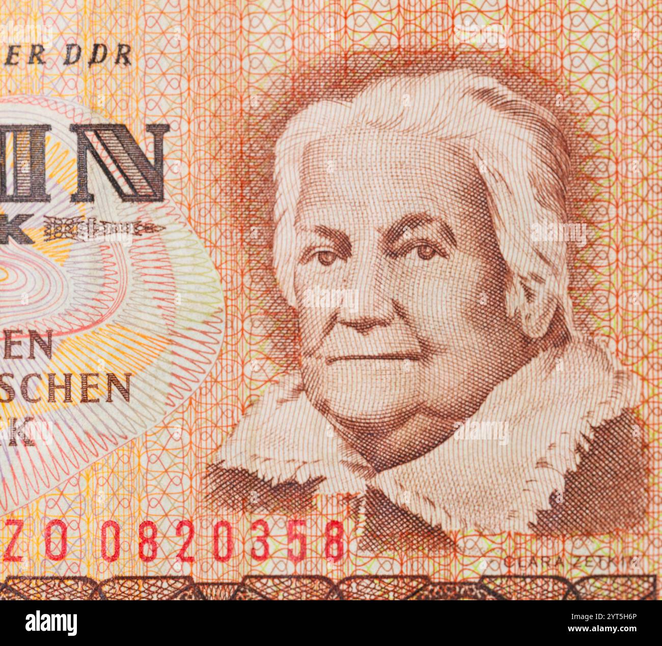Clara Zetkin on a banknote of the GDR Stock Photo - Alamy