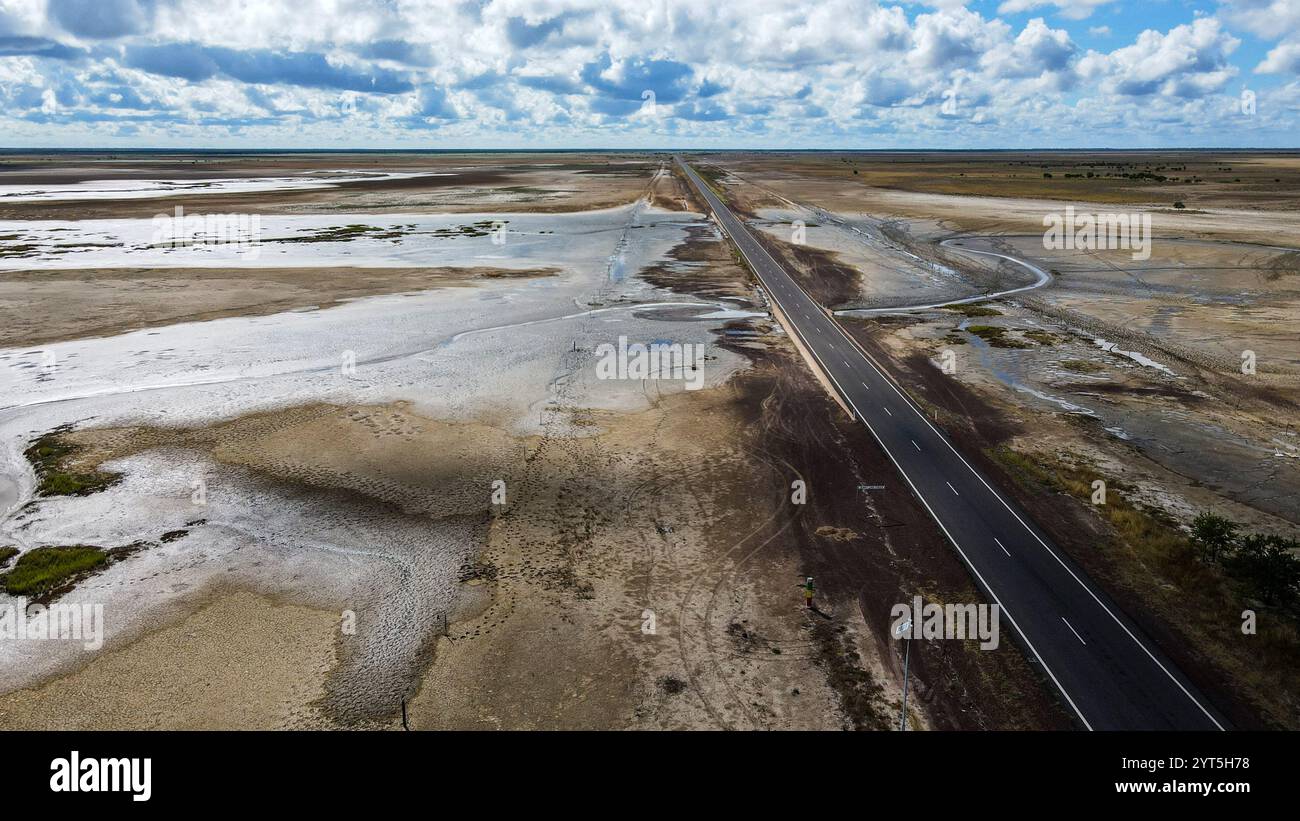 Aerial view of salt flats with tidal water inundation Stock Photo - Alamy