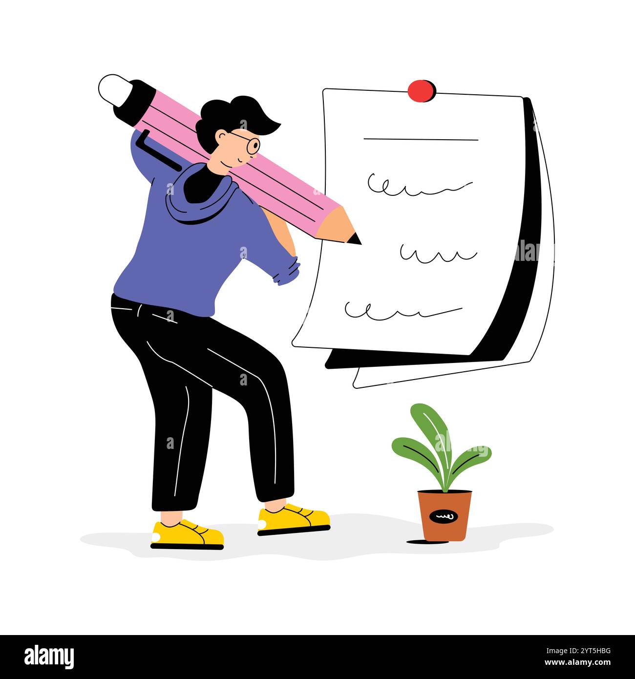 Worker taking writing order Stock Vector Images - Alamy