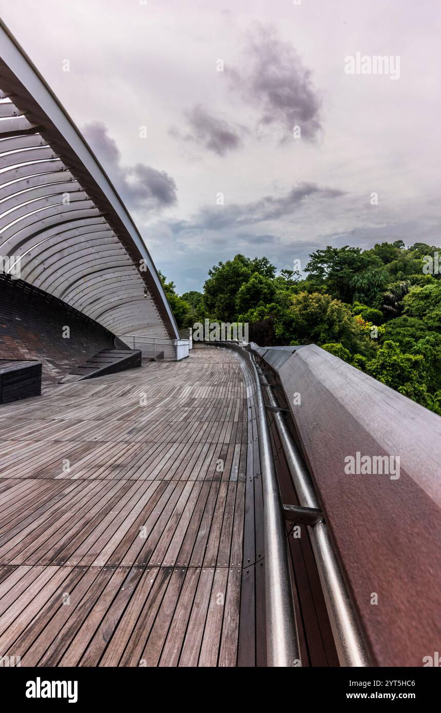 Pedestrian bridge of the Henderson Waves on Mount Faber in Singapore on ...