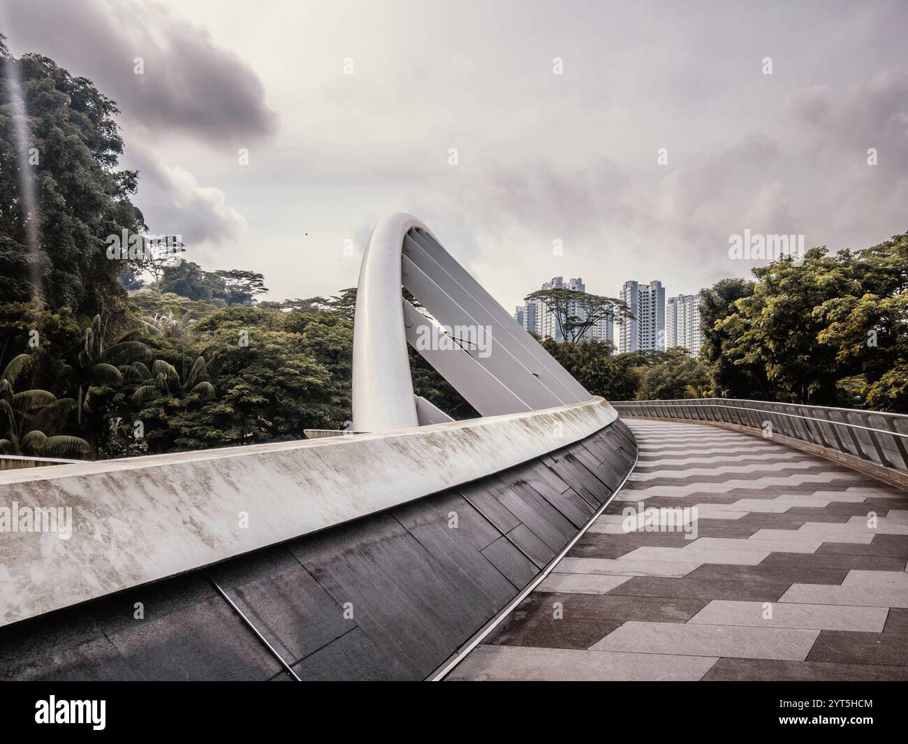 Pedestrian bridge of the Henderson Waves on Mount Faber in Singapore on ...