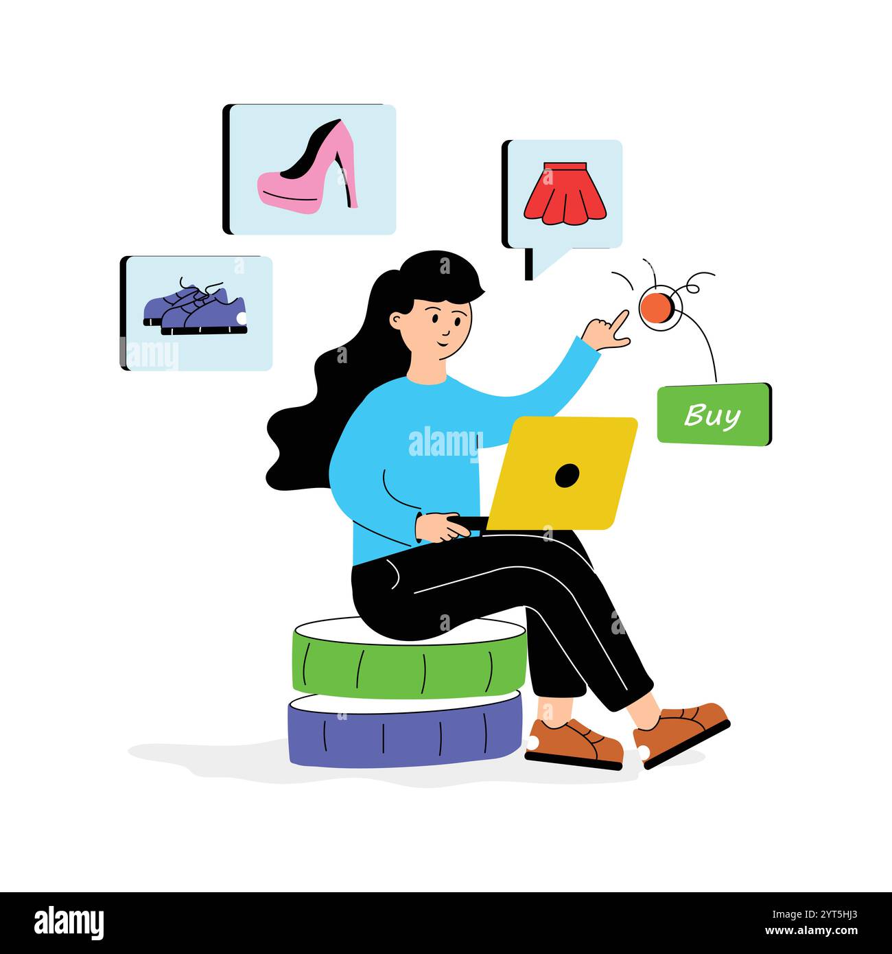 Ecommerce store, customer placing online order, order now concept ...