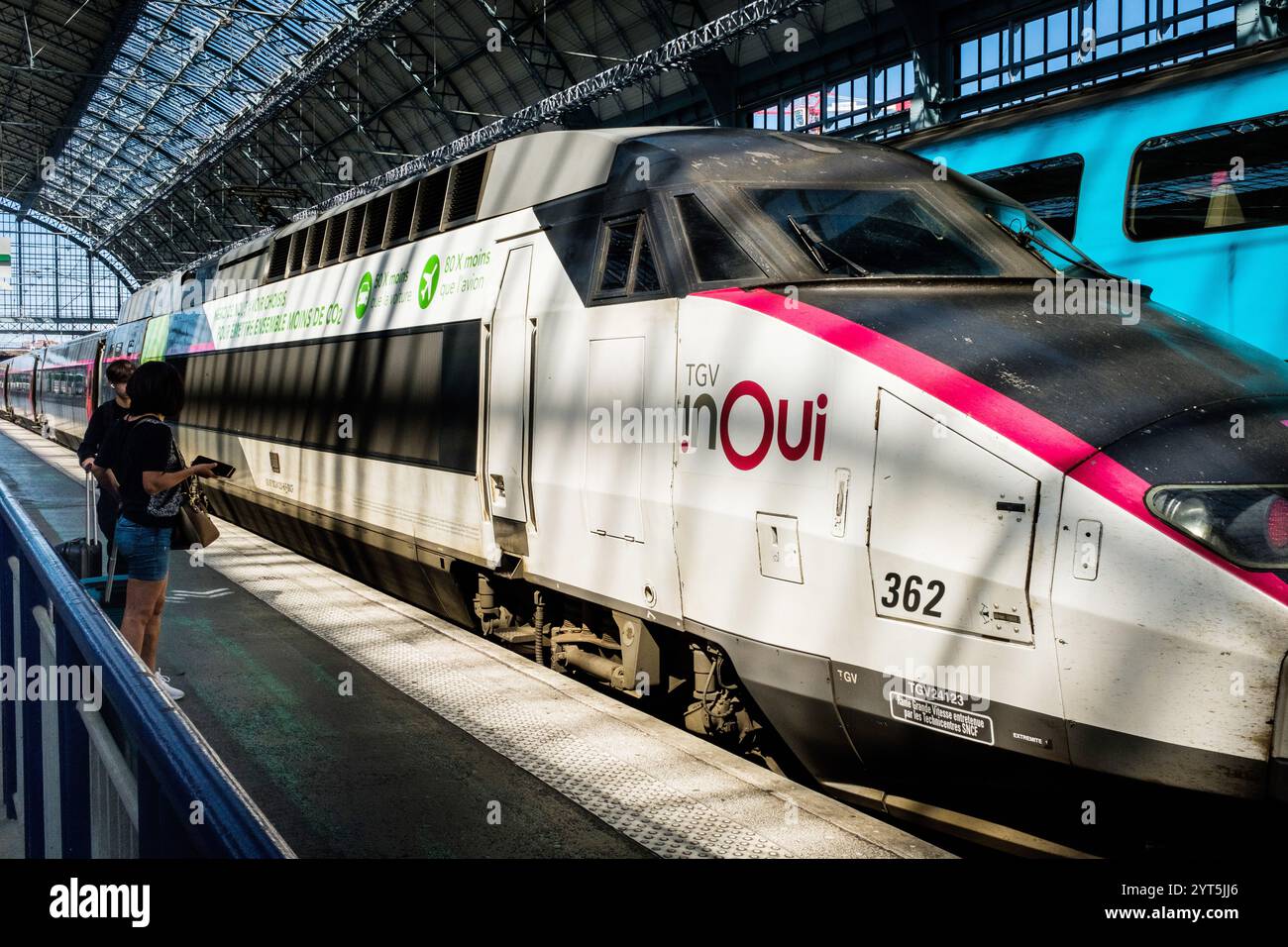 TGV Inoui high-speed train at Bordeaux Saint-Jean Station (south-western France) *** Local ...