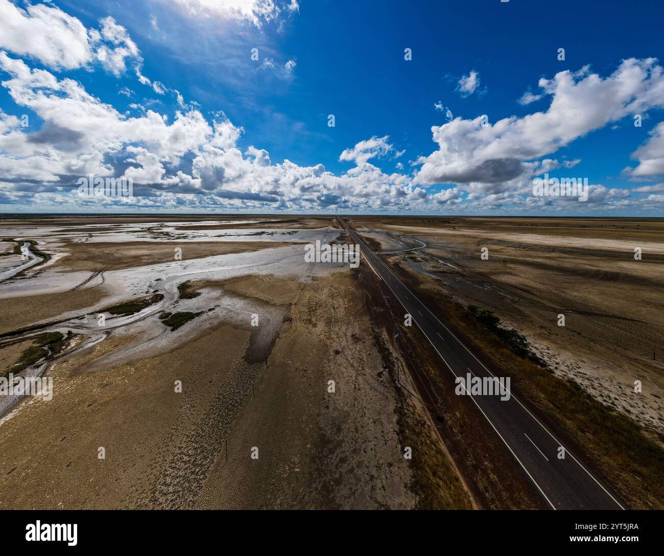 Aerial view of salt flats with tidal water inundation Stock Photo - Alamy