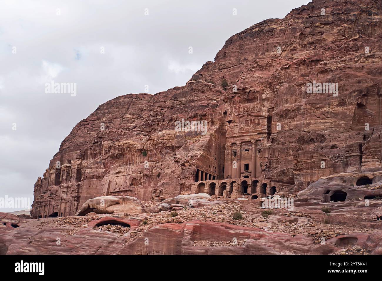 Beautiful red rock formations in Petra Rose City Jordan. Petra is one ...